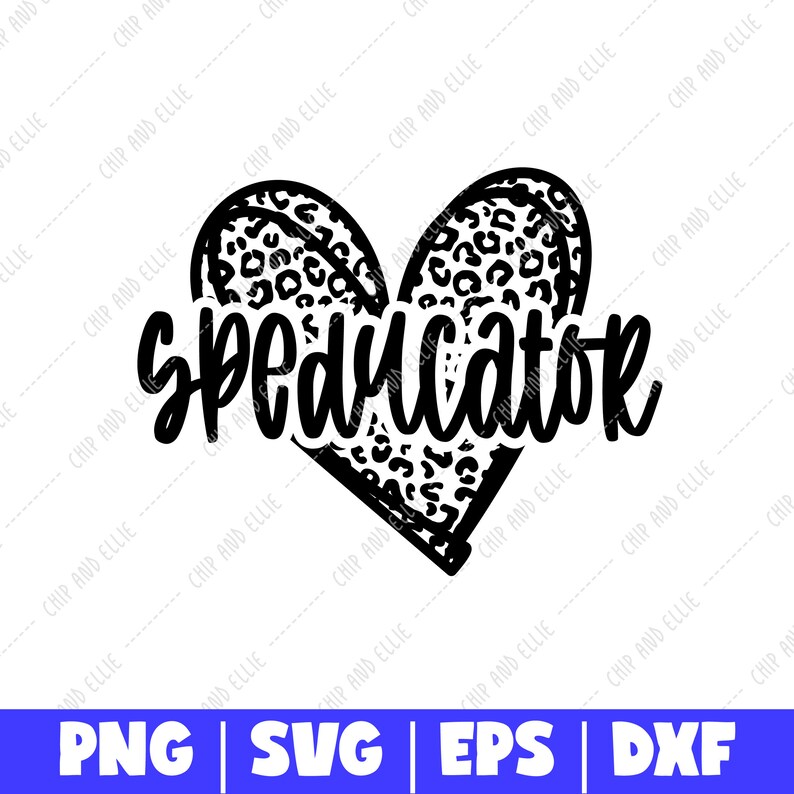 Speducator Leopard Heart Svg Animal Print Heart Teacher - Etsy