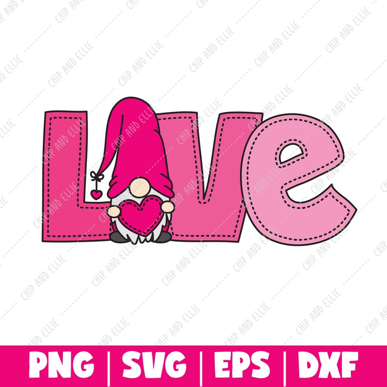 Gnome Love Heart SVG Valentines Day PNG Eps DXF Cricut - Etsy