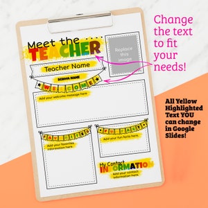 Meet the Teacher | Editable Teacher Flyer | Google Sheets | Instant ...