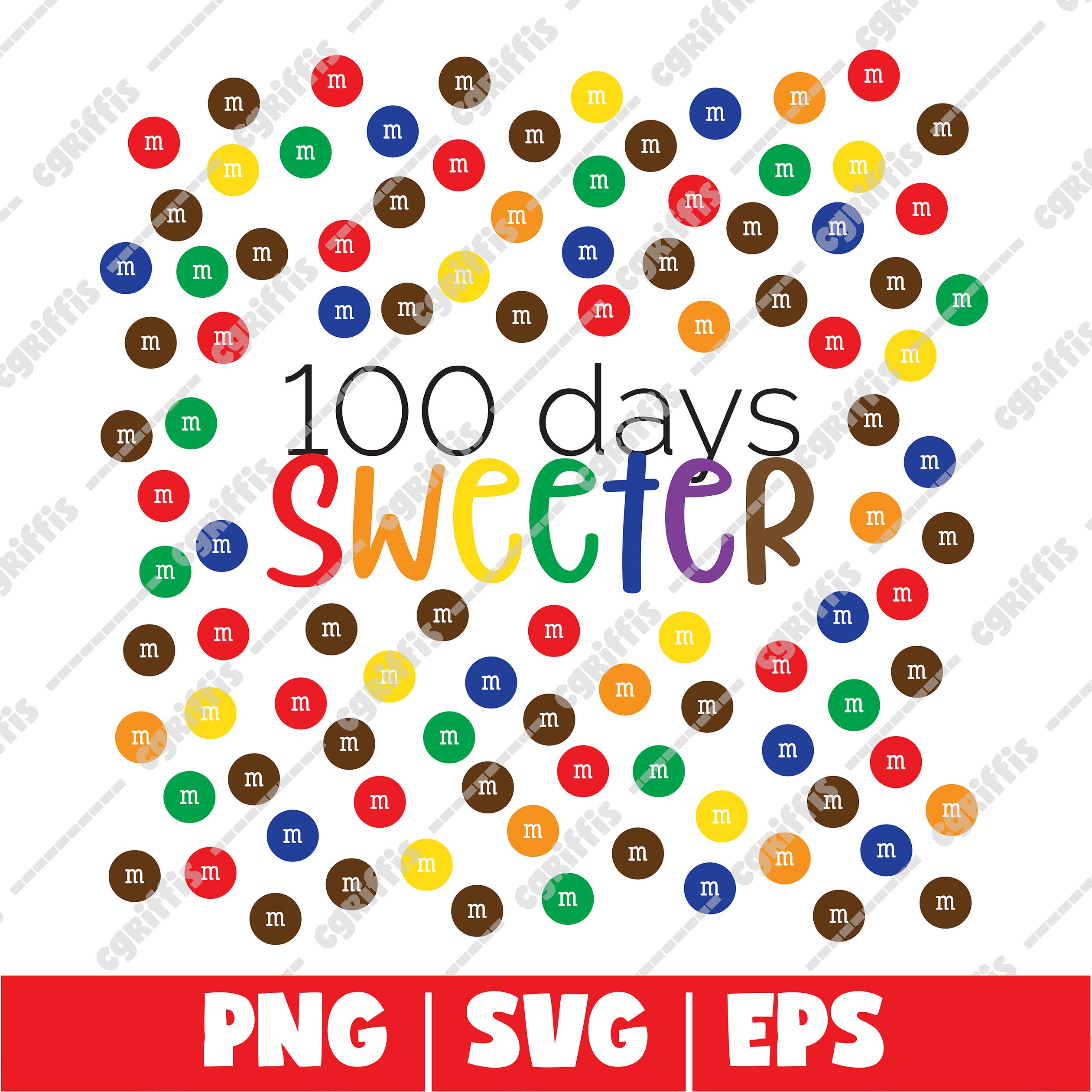 100 Days Sweeter PNG EPS SVG Cut File Digital File T-shirt - Etsy