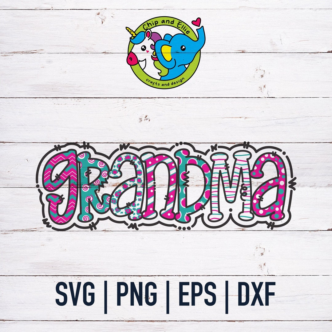 Doodle Grandma SVG | SVG Cut File | Gigi | New Baby | Png Dtf Eps ...