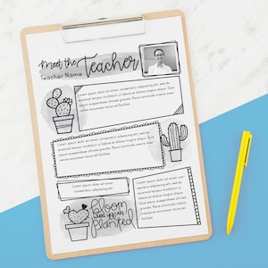 Cactus Meet the Teacher Flyer - Google Slides - Instant Download ...