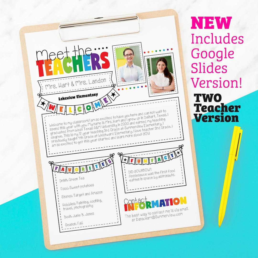 Meet the Teachers Flyer | Multiple Teachers | Welcome Letter | Two ...