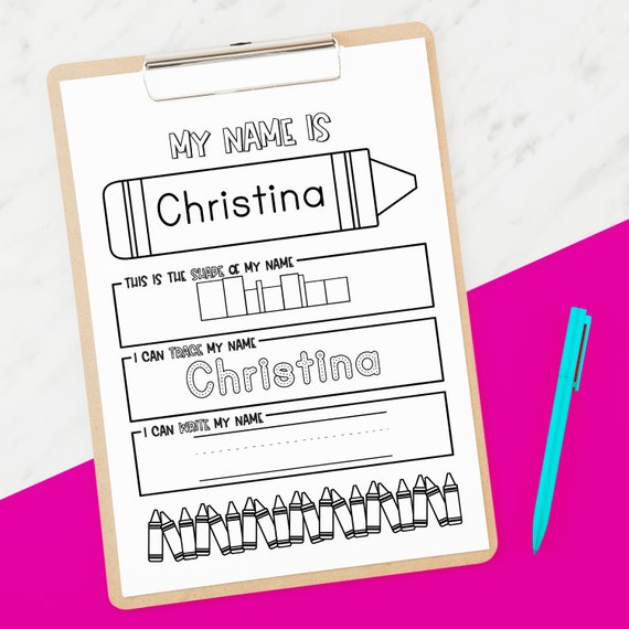 Write My Name Worksheets 30 Students Edit Now Instant | Etsy