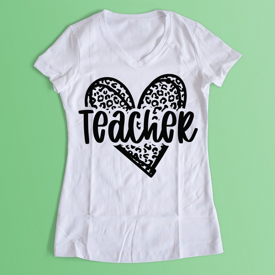 Teacher Leopard Heart Svg | Animal Print Heart | Teacher Appreciation ...