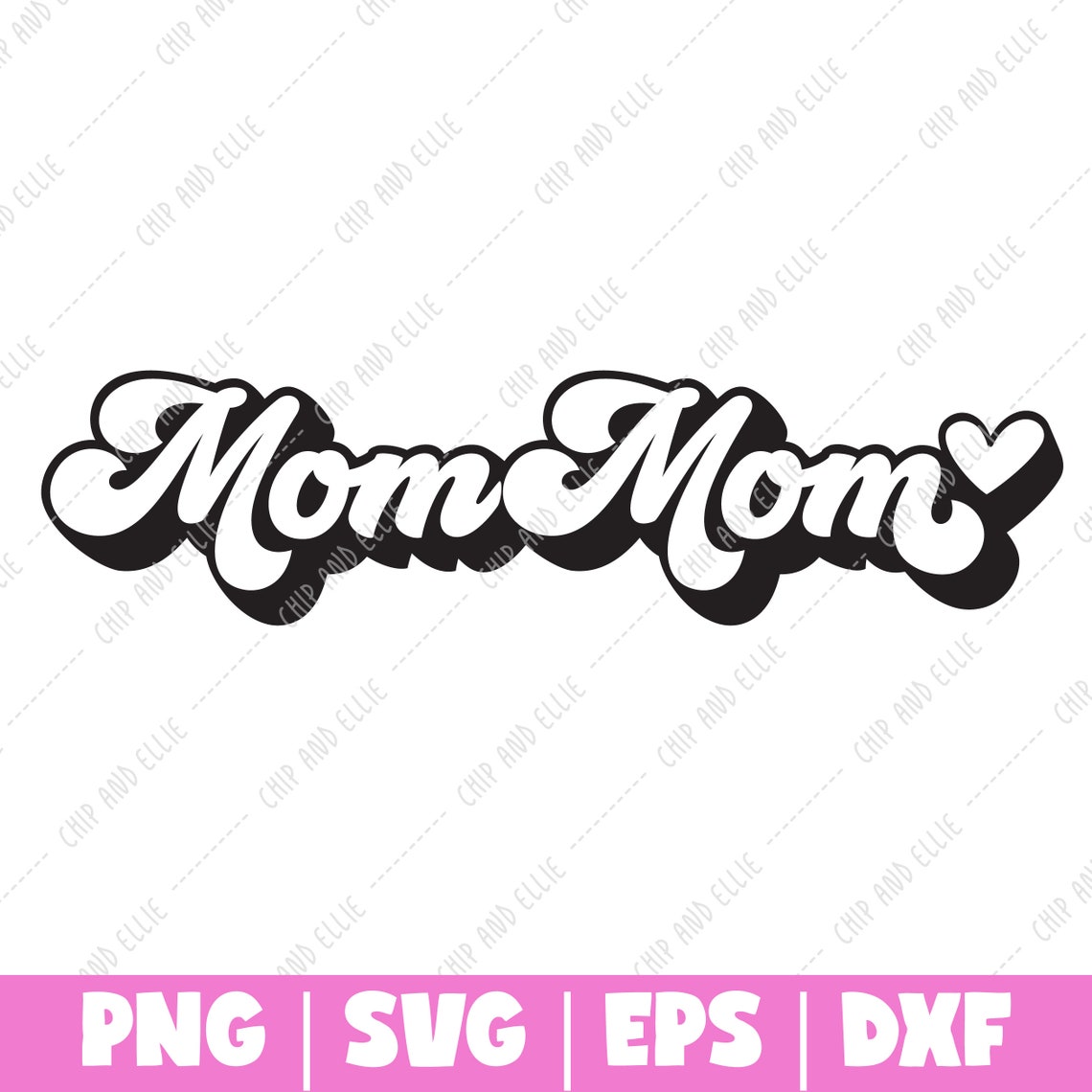 Mom Mom Heart Script SVG MomMom svg Instant Download PNG | Etsy