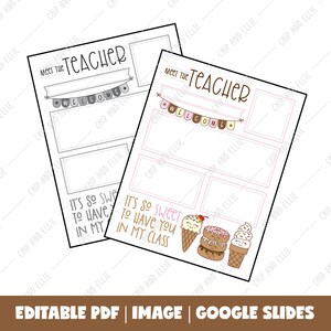 Sweet Ice Cream Meet the Teacher Flyer Bonus Items Edit Now Instant ...