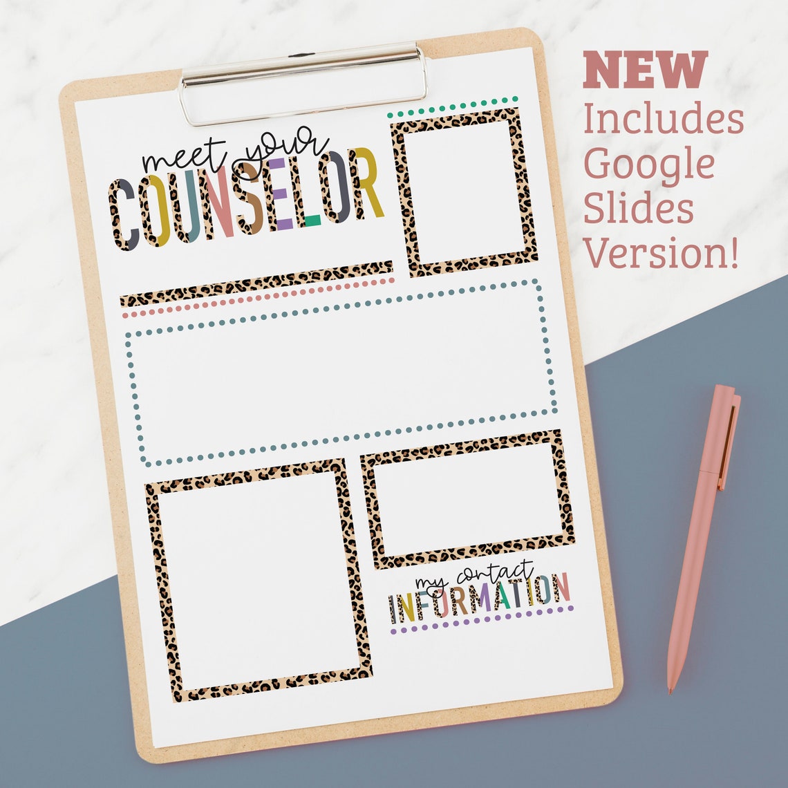 Leopard Print Meet Your Counselor Editable Welcome Flyer - Etsy