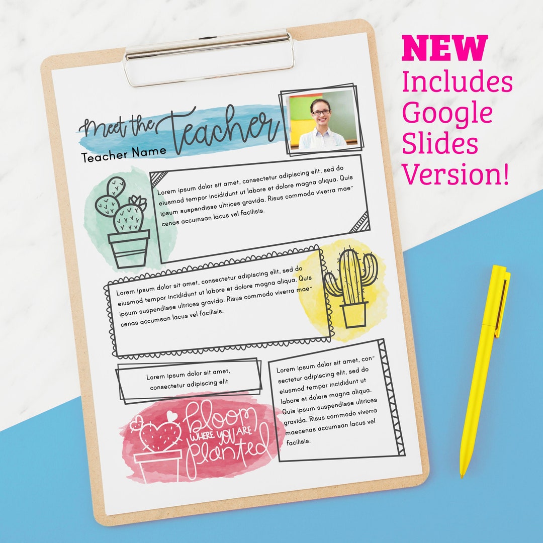 Cactus Meet the Teacher Flyer - Google Slides - Instant Download ...