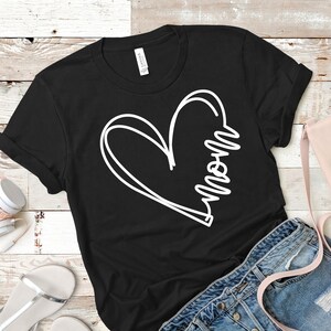 Mom Heart Line Cut File | Heart SVG | Instant Download | PNG Dtf Eps ...