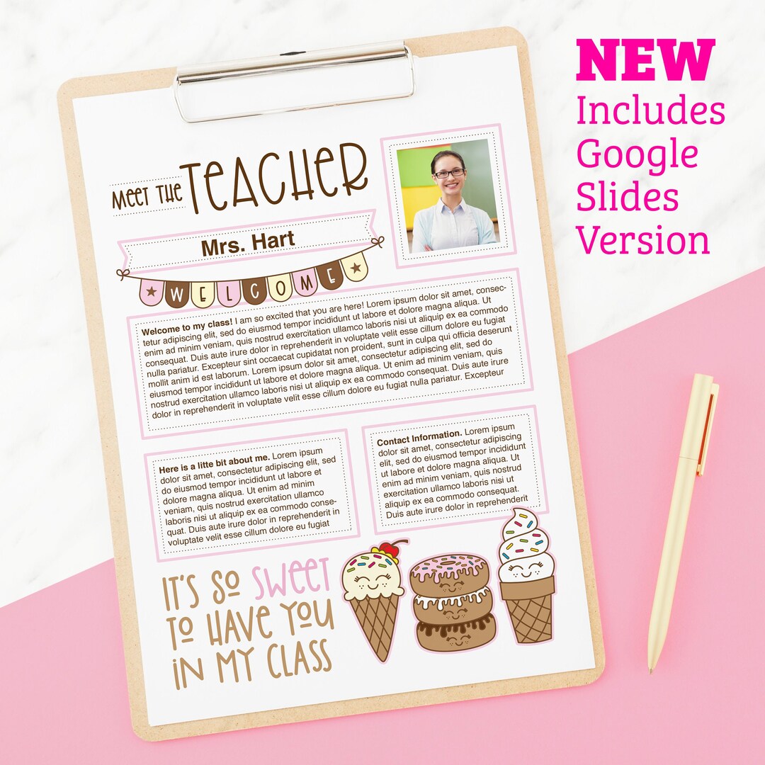 Sweet Ice Cream Meet the Teacher Flyer Bonus Items Edit Now Instant ...