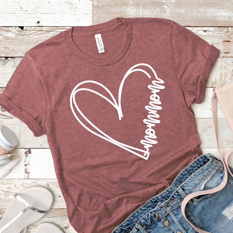 Mom Mom Heart Line Cut File Heart SVG Instant Download | Etsy