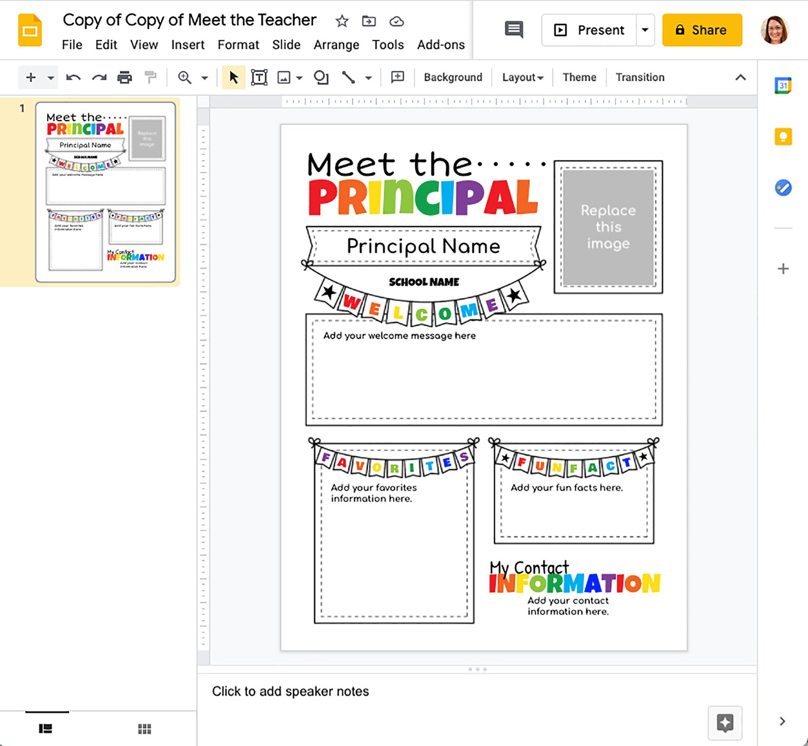 Meet the Teacher Editable Teacher Flyer Google Sheets | Etsy