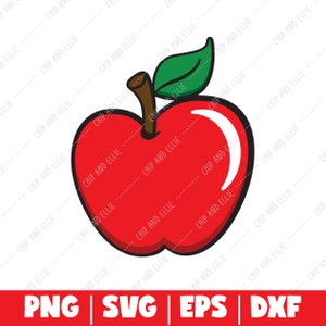 Red Apple SVG Shiny Apple Cricut Cut File Silhouette DXF PNG Digital ...