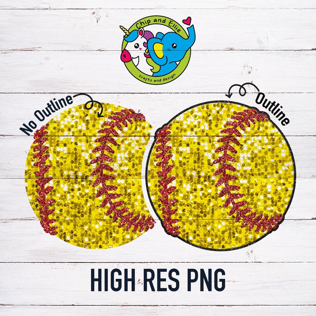 Faux Sequin Glitter Softball PNG | Sparkle Softball | T Ball | Ballpark ...