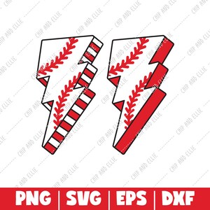 Baseball Lightning Bolt SVG | Solid & Stripes | Cricut Cut File ...