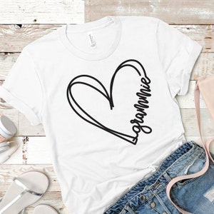 Grammie Heart Line Cut File Grammie Heart SVG Instant Download PNG DXF ...