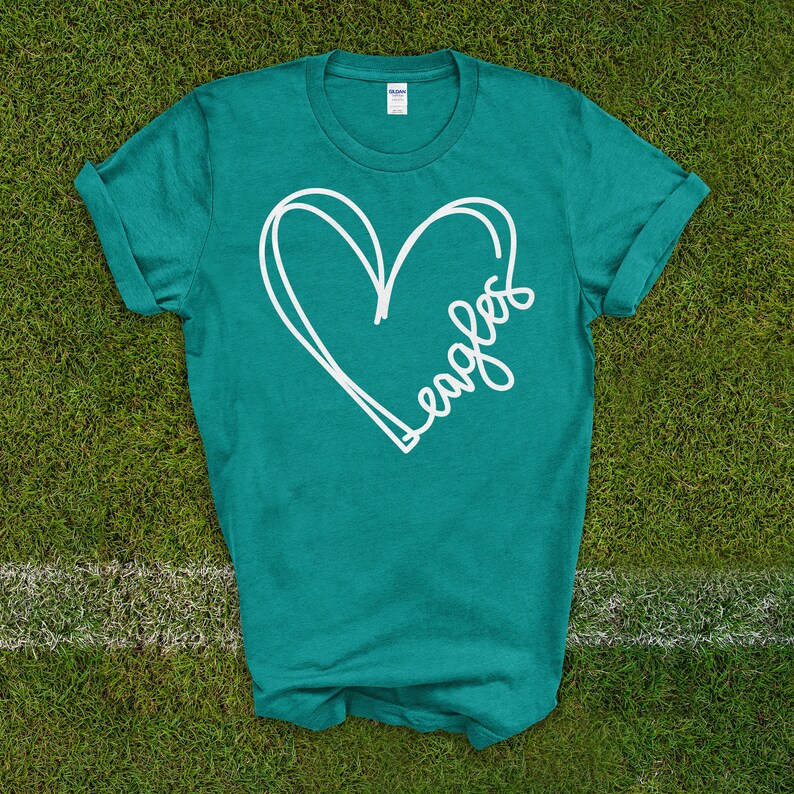 Eagles Svg School Mascot Heart Line Football Team - Etsy
