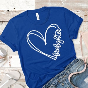 Firefighter Heart SVG | First Responder | Heart Drawing | Heart Line ...