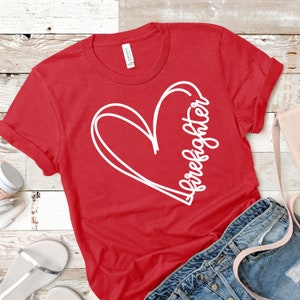 Firefighter Heart SVG | First Responder | Heart Drawing | Heart Line ...