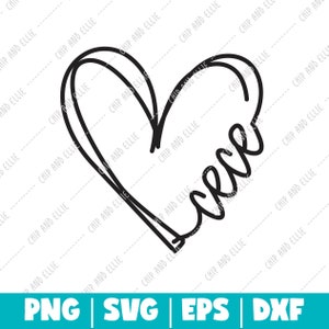 Cece Heart Line Cut File Heart SVG Instant Download PNG DXF Eps Mother ...