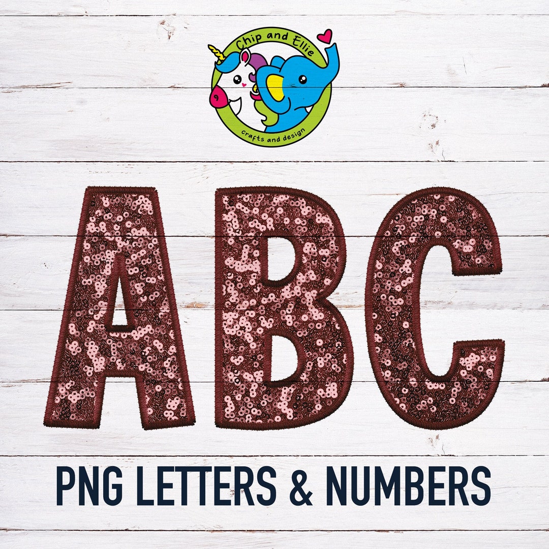 Bold Embroidery Sparkle Letters | Maroon | High Res PNG | Alpha Pack ...