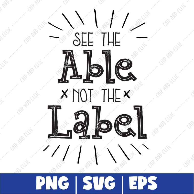See the Able Not the Label Autism Awareness PNG EPS SVG | Etsy