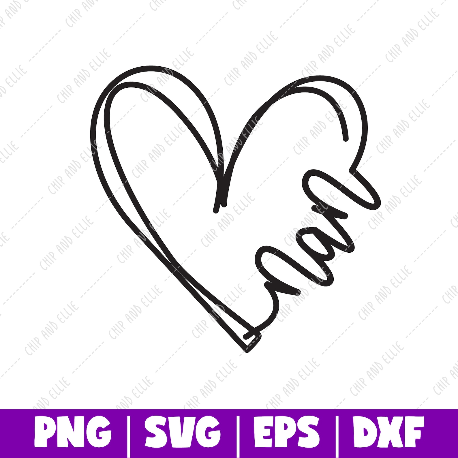 Nan Heart Line Cut File Heart SVG Instant Download PNG | Etsy