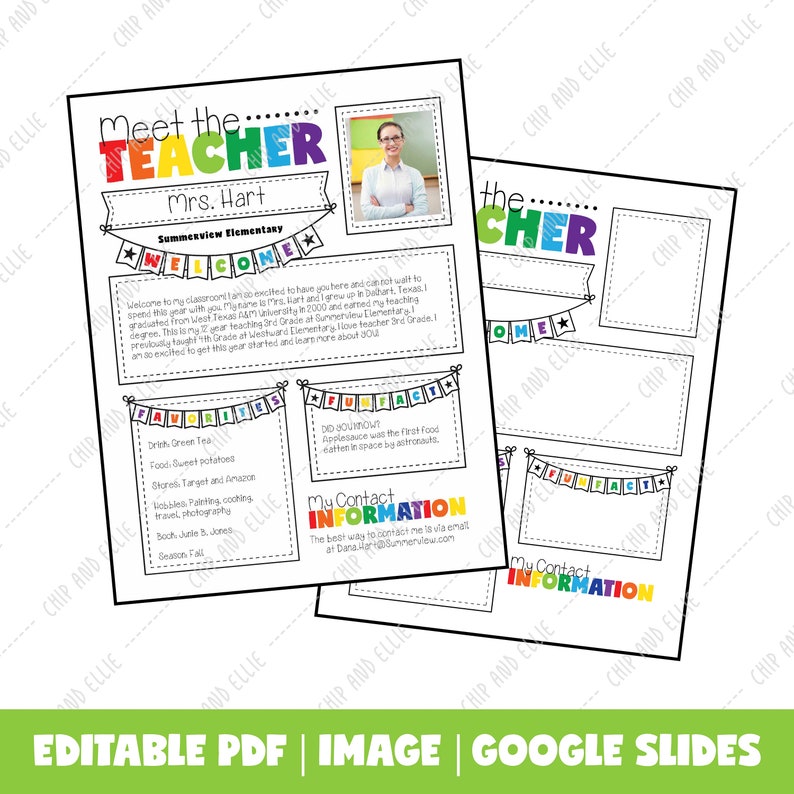 Meet the Teacher Flyer Google Slides Instant Download | Etsy Canada