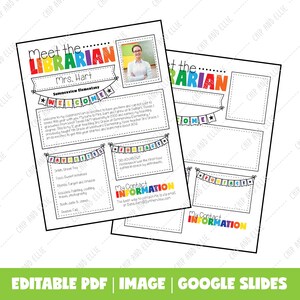 Meet the Librarian Flyer - Google Slides - Instant Download - Teacher ...