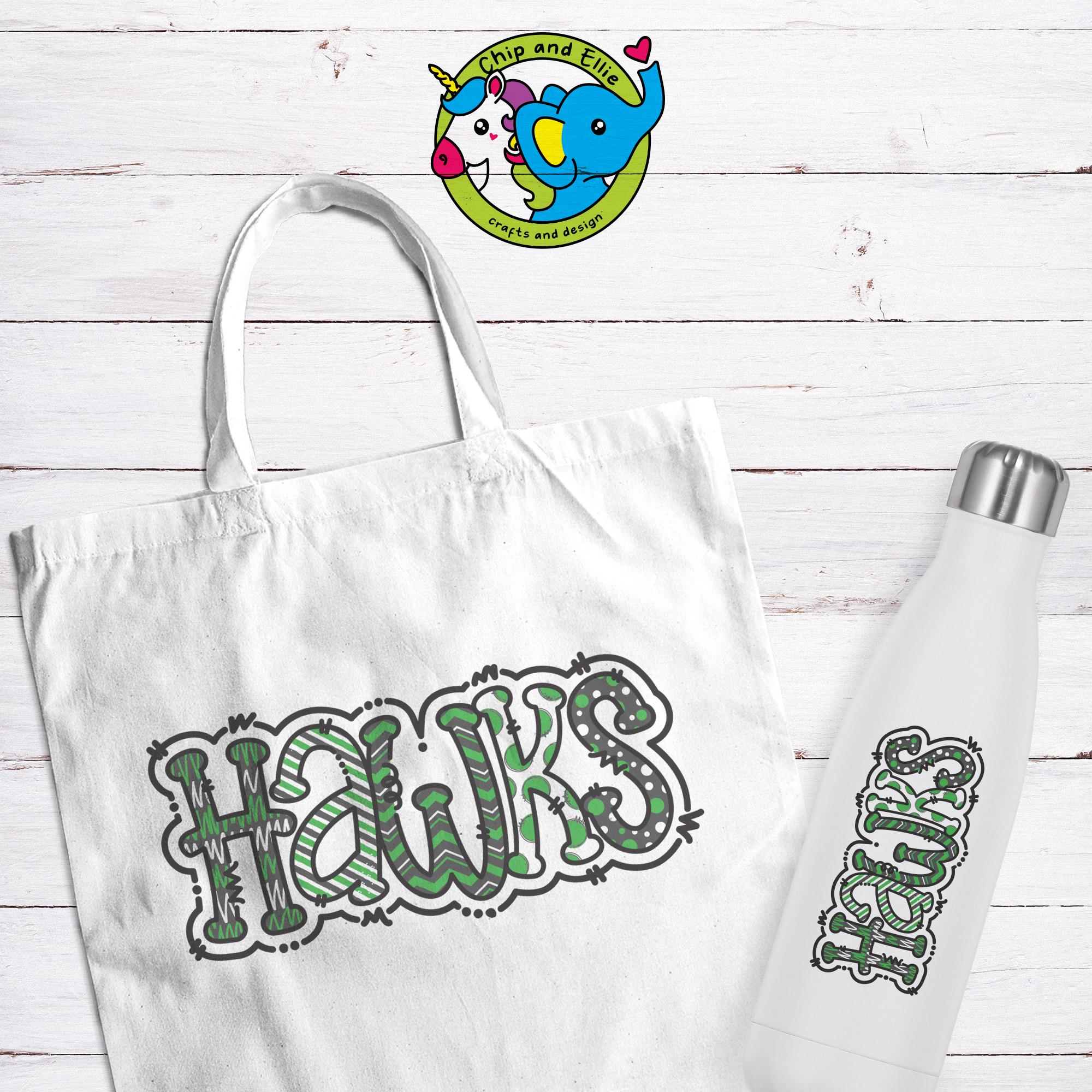 Doodle Hawks SVG | School Mascot | Mascot Fun | Football Team | Sports ...