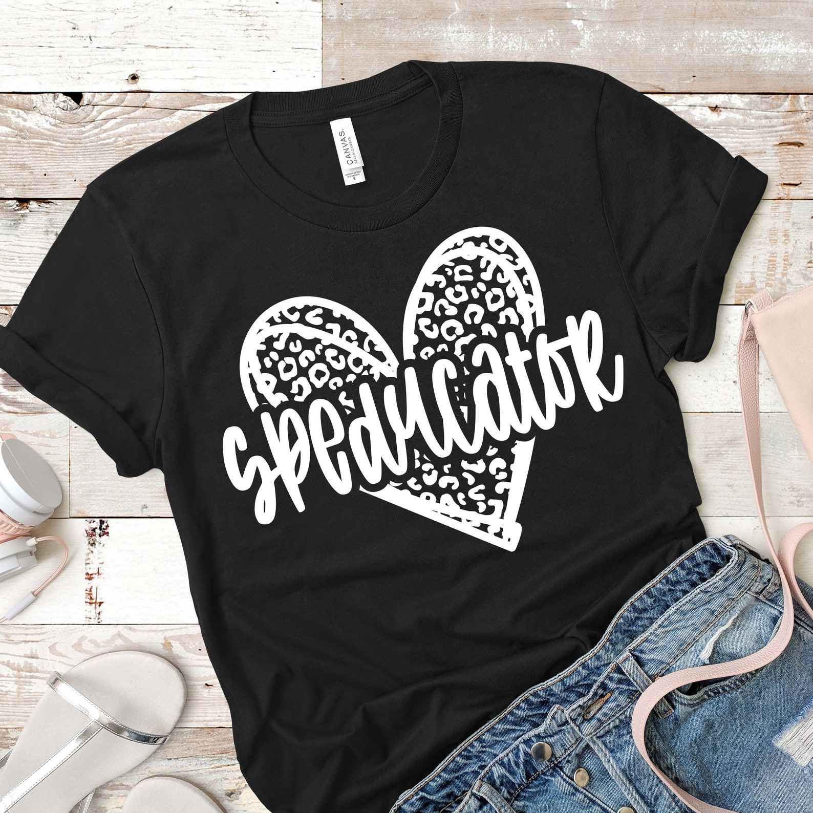 Speducator Leopard Heart Svg Animal Print Heart Teacher - Etsy