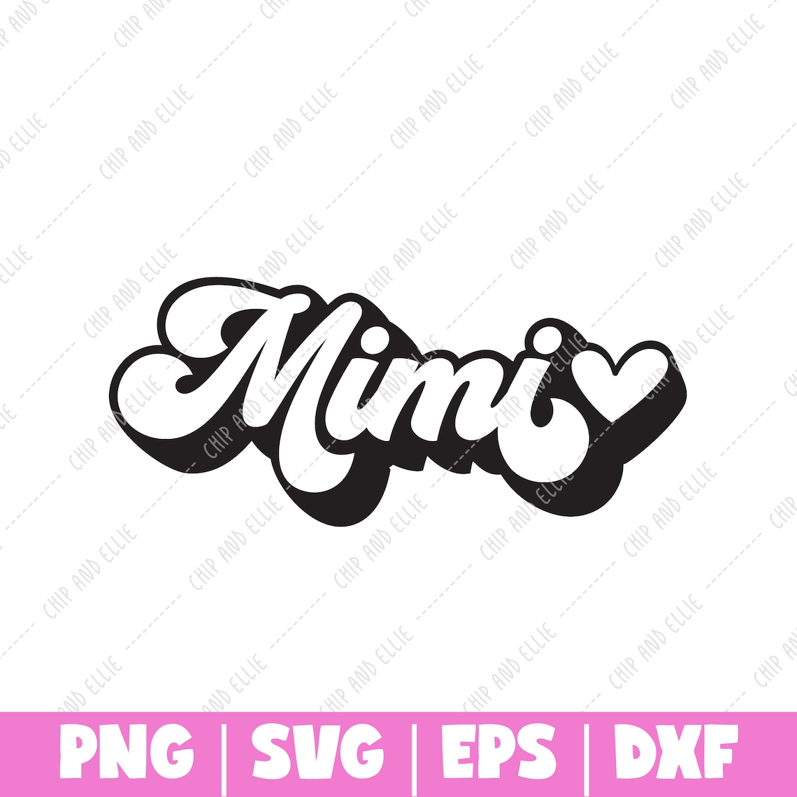 Mimi Heart Script SVG Mimi Svg Instant Download PNG DXF - Etsy