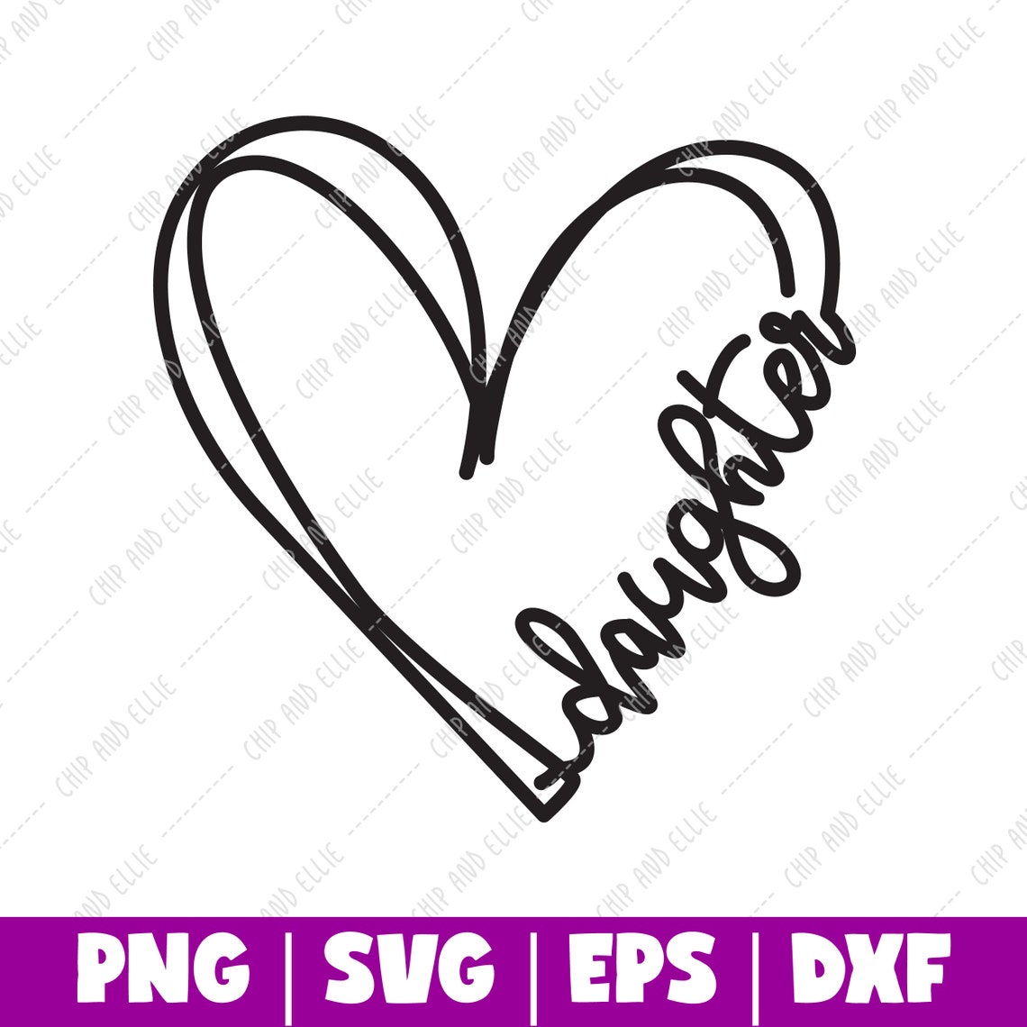 Daughter Heart Line Cut File Heart SVG Instant Download - Etsy