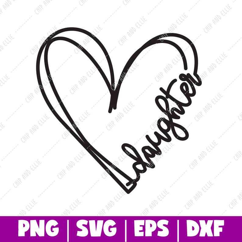 Daughter Heart Line Cut File Heart SVG Instant Download - Etsy