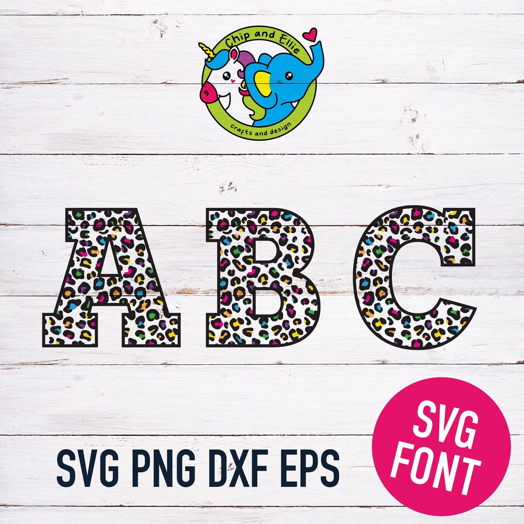 Multicolored Leopard Print Svg | Cute Fun Font | Cricut Font | PNG ...