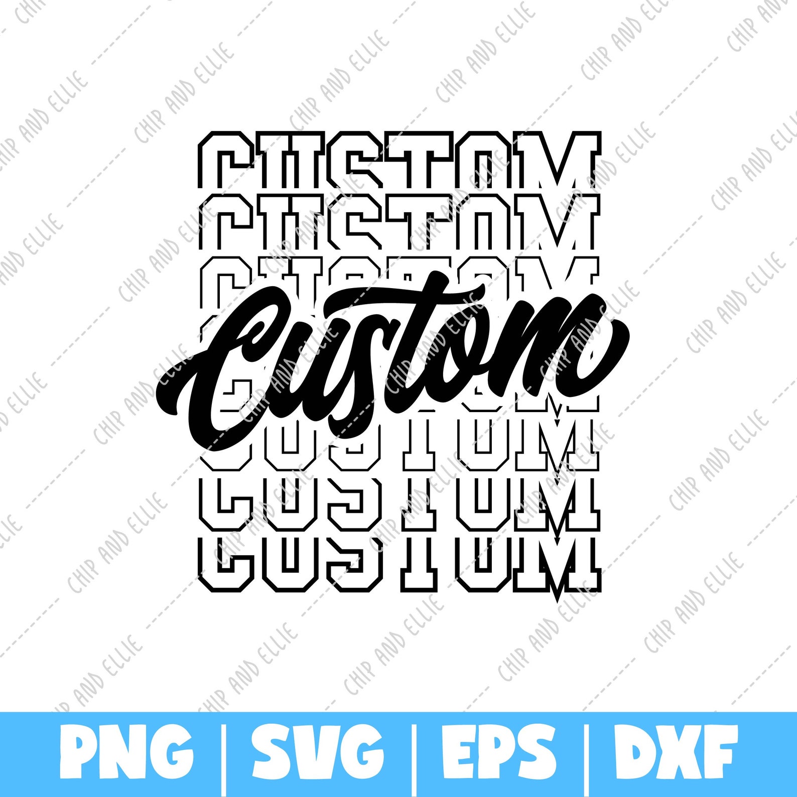 School Mascot Stacked Script Echo Font Custom SVG DXF - Etsy