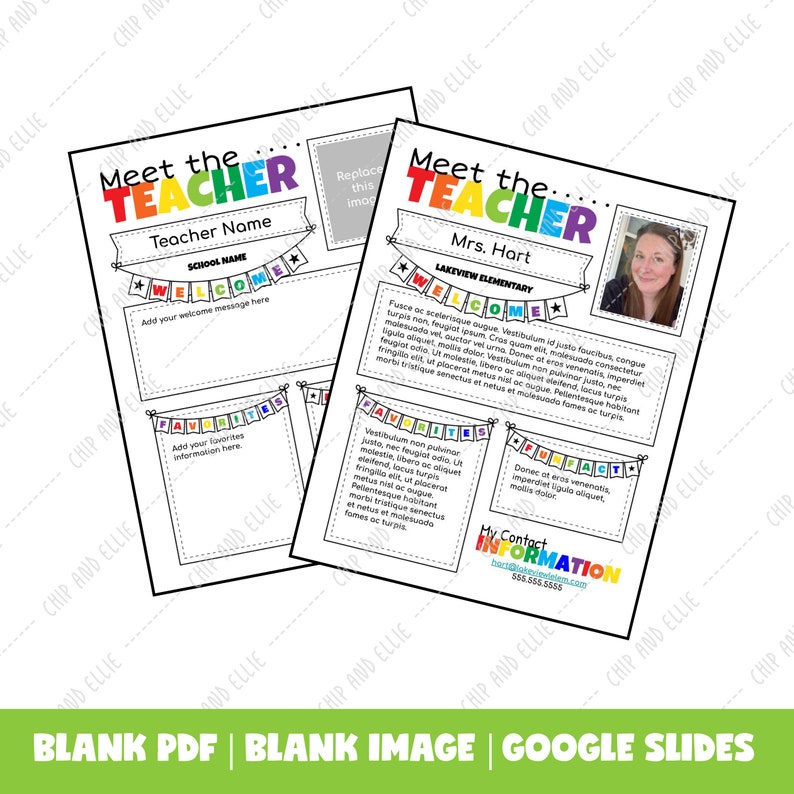 Meet the Teacher Editable Teacher Flyer Google Sheets | Etsy