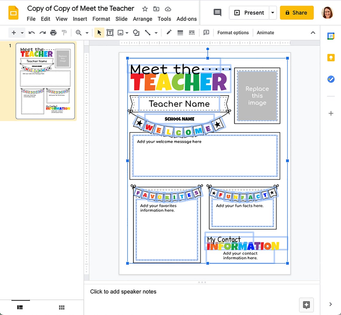 Meet the Teacher Editable Teacher Flyer Google Sheets - Etsy