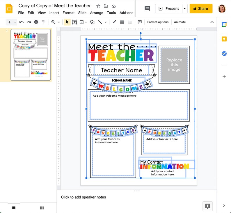 Meet the Teacher Editable Teacher Flyer Google Sheets - Etsy