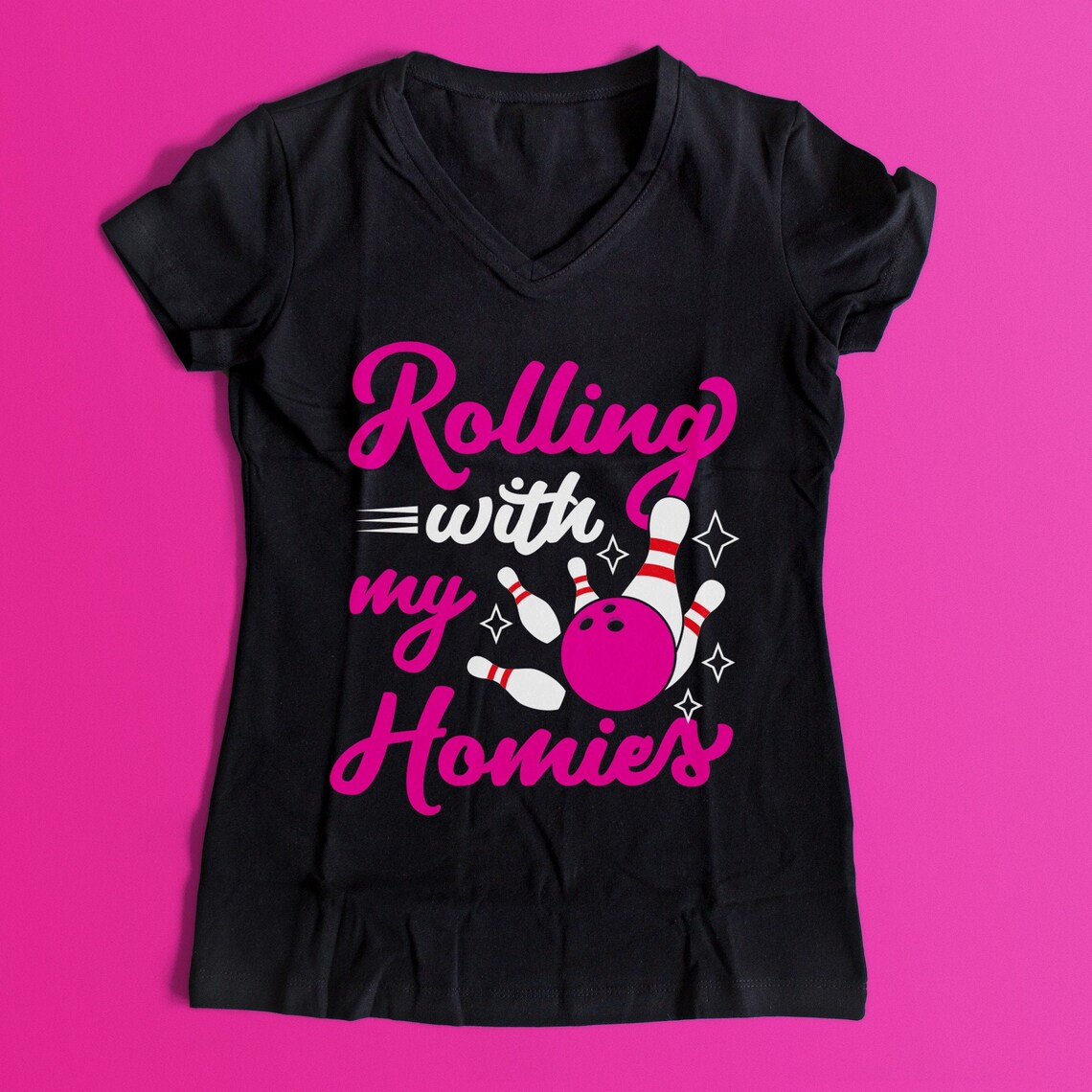 Bowling Pins Rolling With My Homies PNG DXF SVG Cut File - Etsy