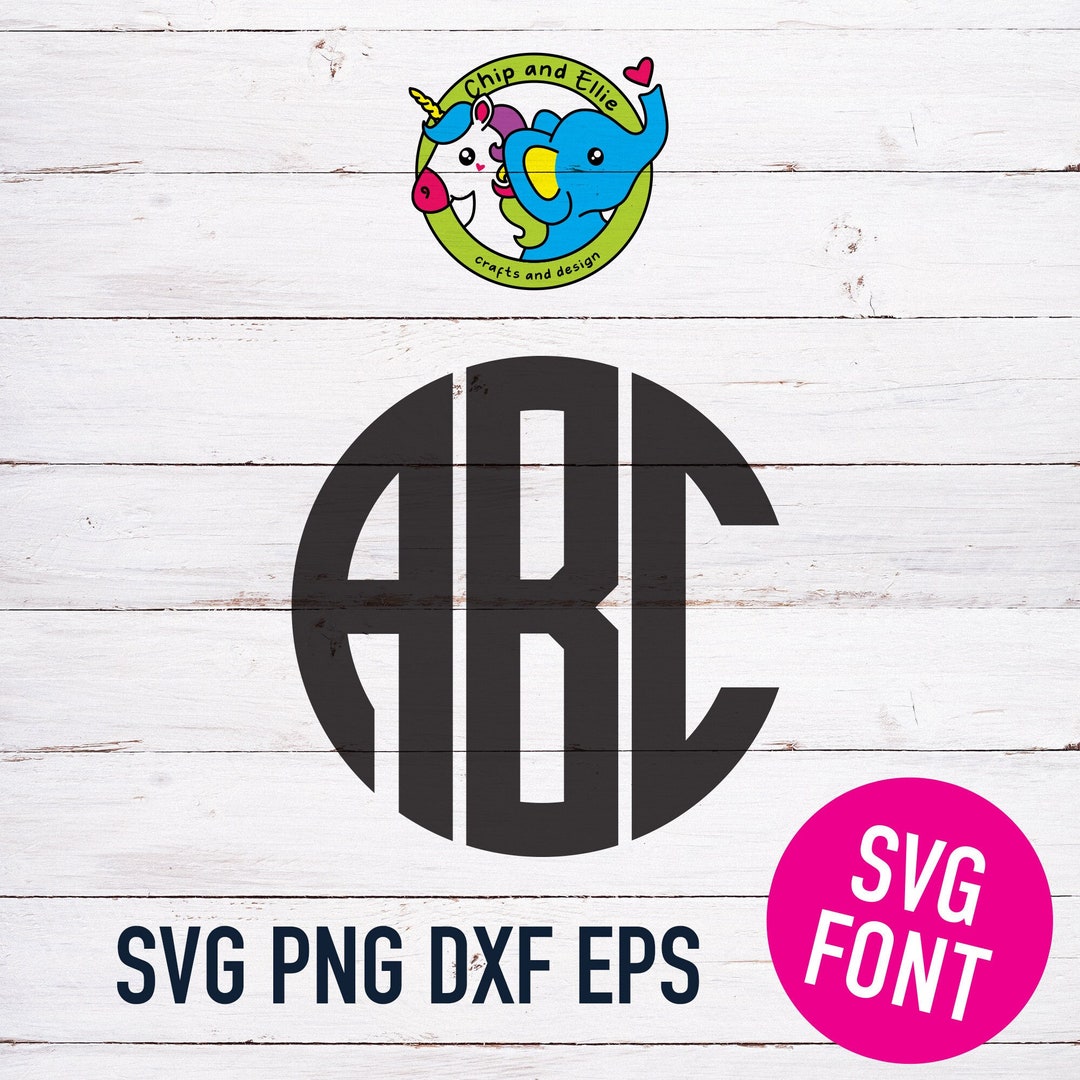 Monogram SVG Cut File Monograms Circle Svg Font PNG - Etsy