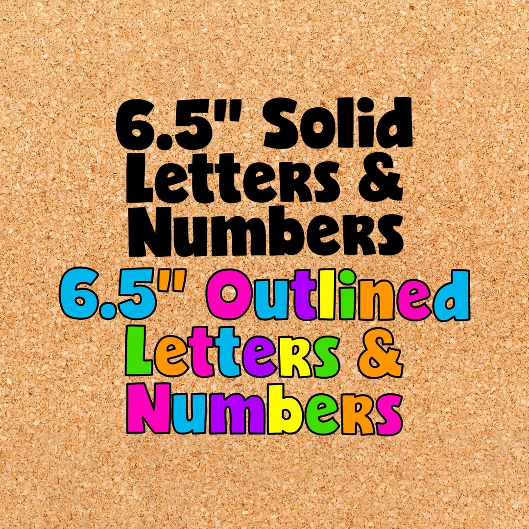 6.5" Bulletin Board Letters and Numbers | SVG PNG PDF | Classroom ...