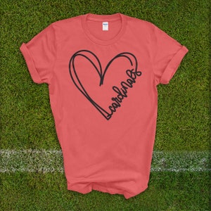 Cardinals Svg School Mascot Heart Line Heart Doodle Football Team ...