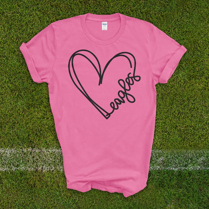 Eagles Svg School Mascot Heart Line Football Team - Etsy