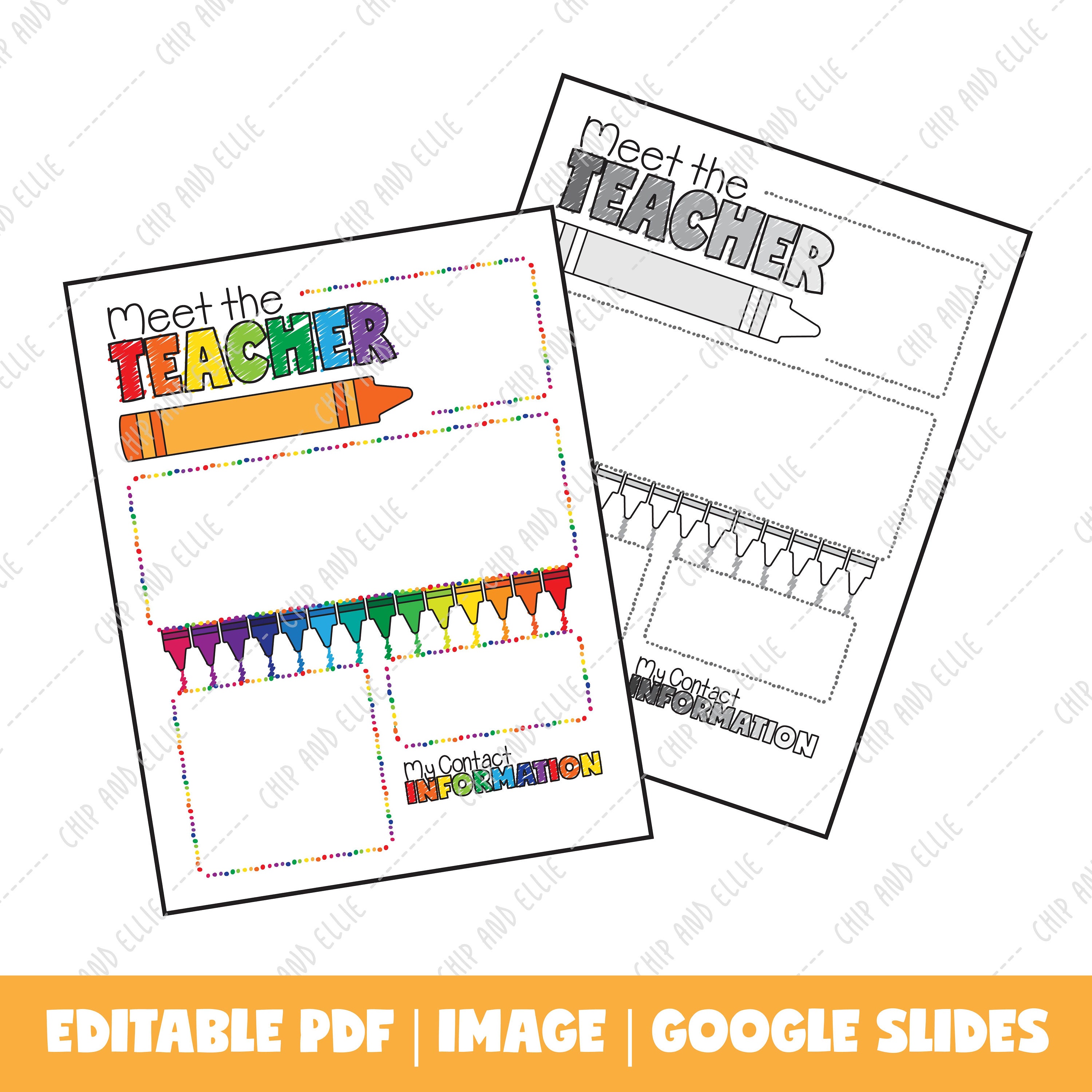 Crayon Meet the Teacher Flyer - Google Slides - Instant Download ...