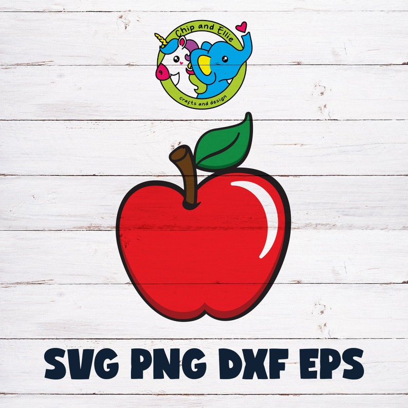Red Apple SVG Shiny Apple Cricut Cut File Silhouette DXF - Etsy
