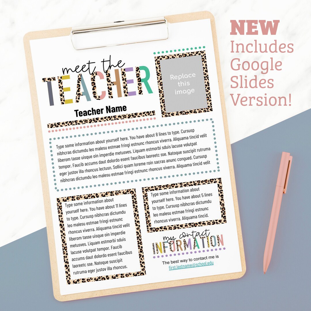 Leopard Print Meet the Teacher | Editable Welcome Flyer | Google Sheets ...