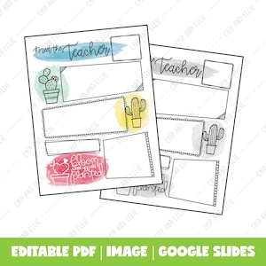 Cactus Meet the Teacher Flyer - Google Slides - Instant Download ...