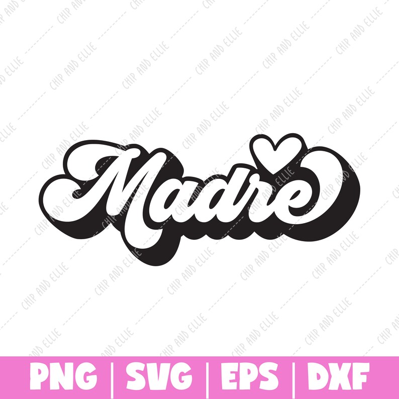 Madre Heart Script SVG Madre Svg Instant Download PNG - Etsy